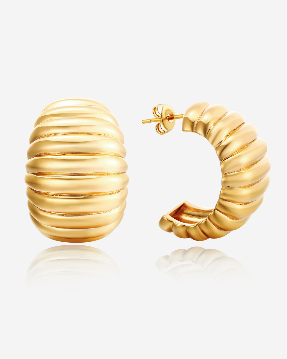 Chunky Bubble Ridged Open Hoop Statement Earrings – MAUDELLA