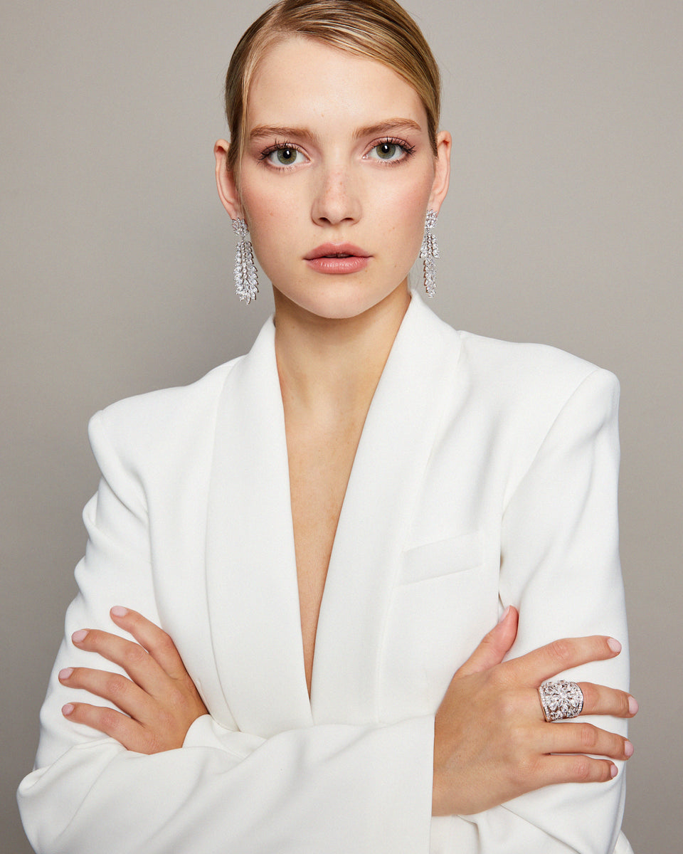 Catherine Flower Cubic Zirconia Earrings – MAUDELLA